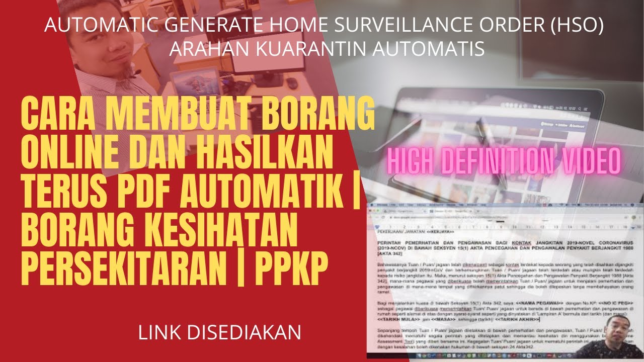 Borang online dan hasilkan PDF Automatik | Kesihatan Persekitaran | PPKP