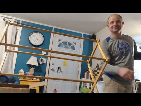 Bartnelli Bamboo Laundry Drying Rack model BDR-552 unboxed, setup, and compared to a cheap rack.