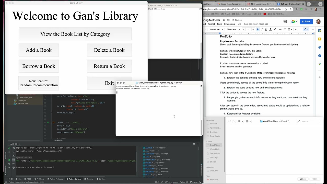 OSU CS 361 Project Showcase - Gan Li