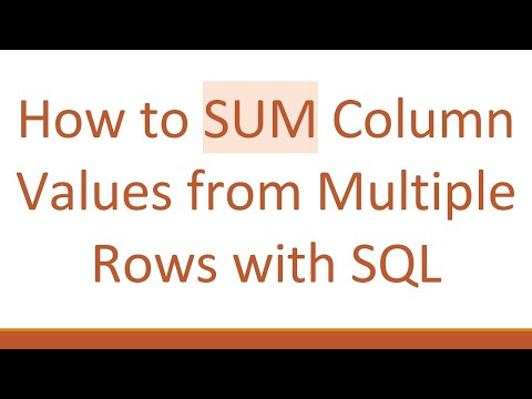 How to SUM Column Values from Multiple Rows with SQL
