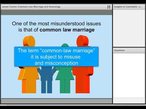 Common Law Marriage and Genealogy - James Tanner