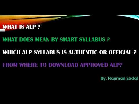 Introduction to ALP Syllabus - What is ALP? - What is Smart Syllabus?
