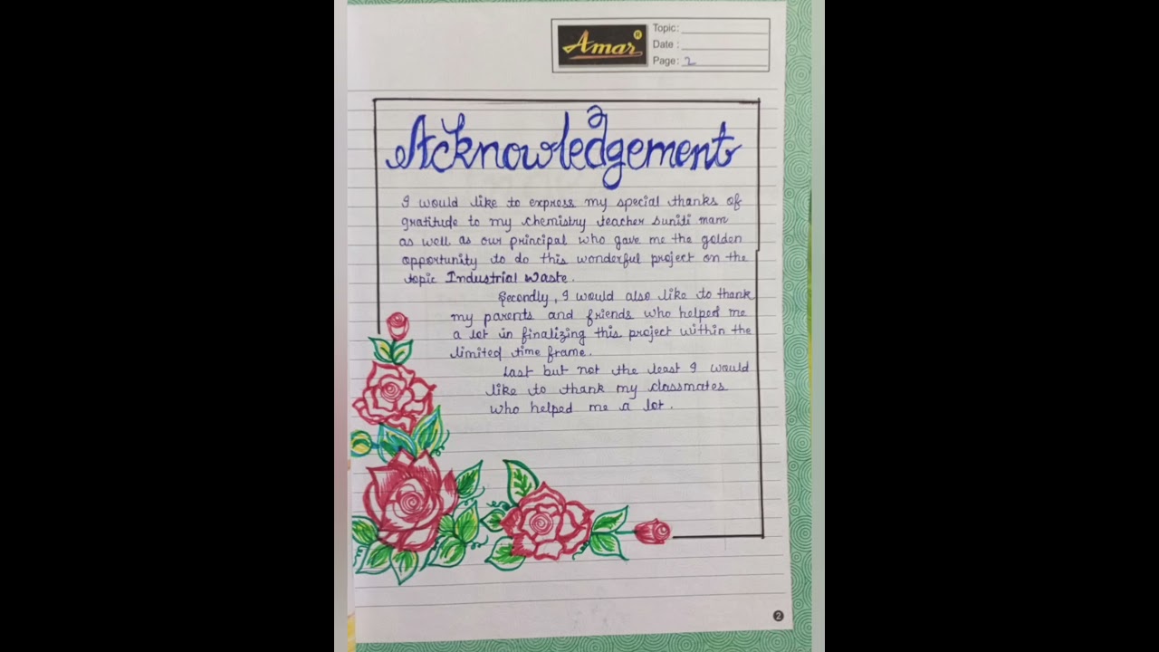 How to write Acknowledgement#projects