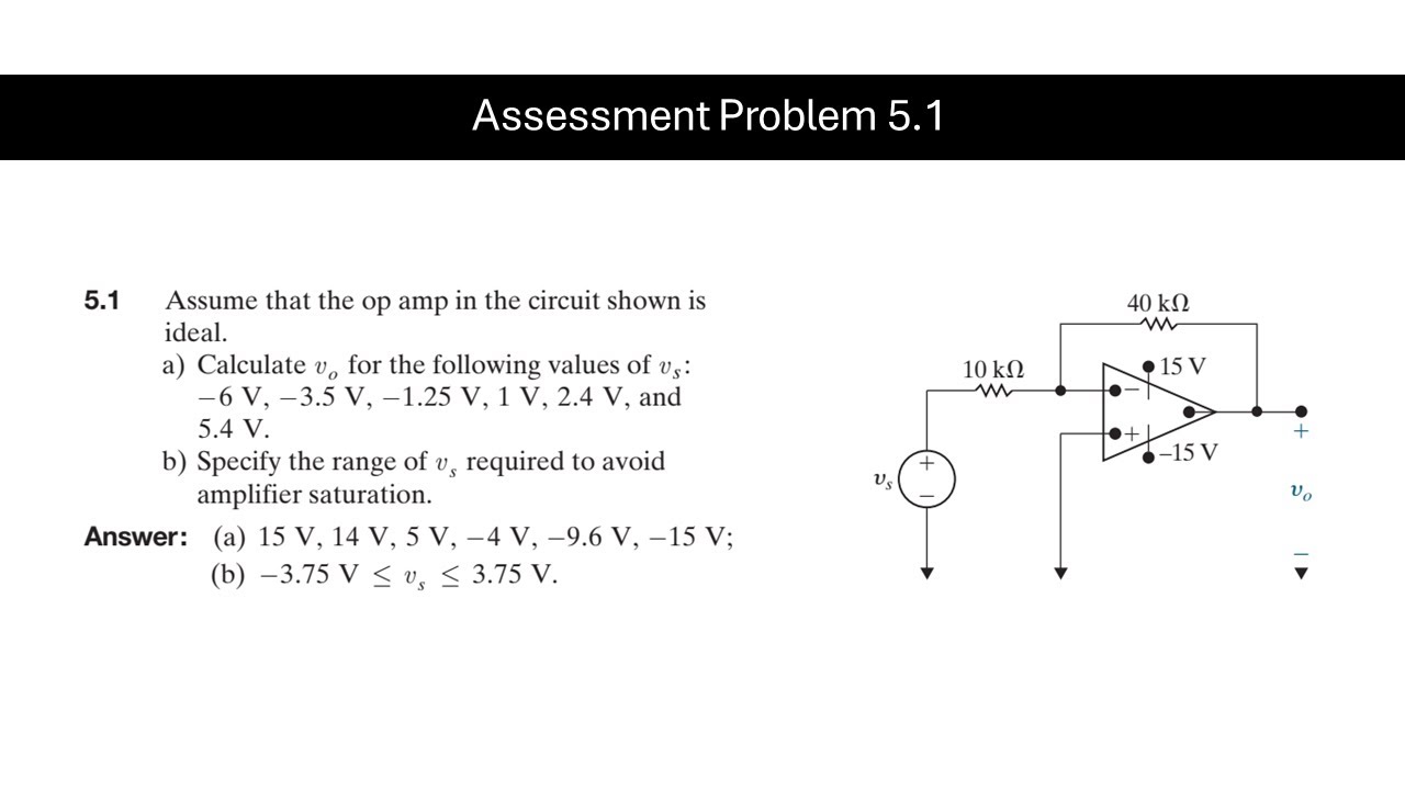 Assessment Problem 5.1 (Nilsson Riedel) Electric Circuits 11th Edition - Ideal Op-Amp