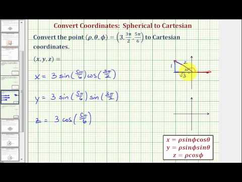 Ex 1: Convert Spherical Coordinates to Cartesian Coordinates | Math ...