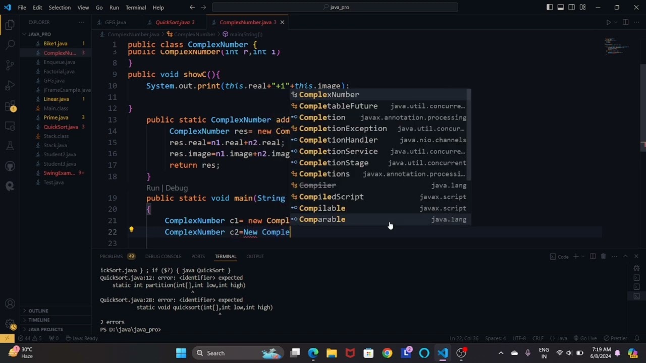 HOW TO ADD COMPLEX  NUMBERS || JAVA PROGRAM || BASIC JAVA