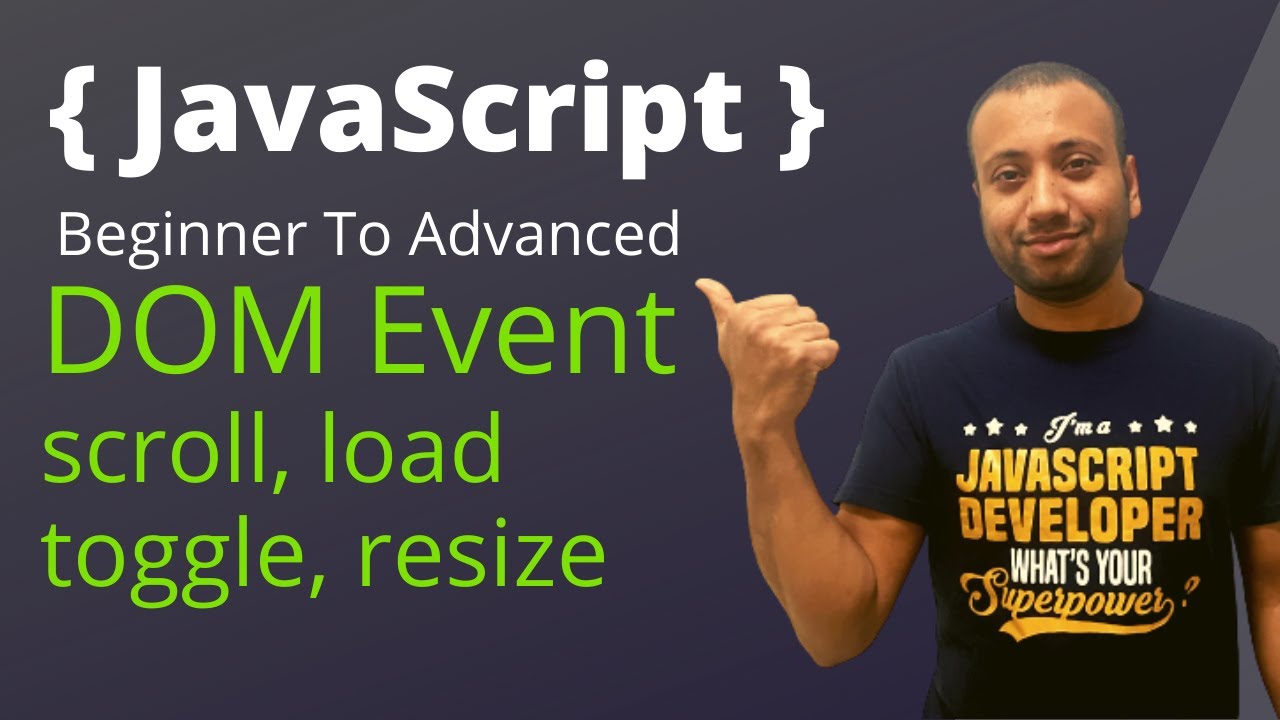 javascript bangla tutorial 63 : DOM Event | Event Object | scroll, resize, toggle