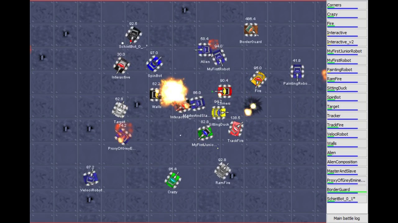 My robot vs all sample robots - Robocode