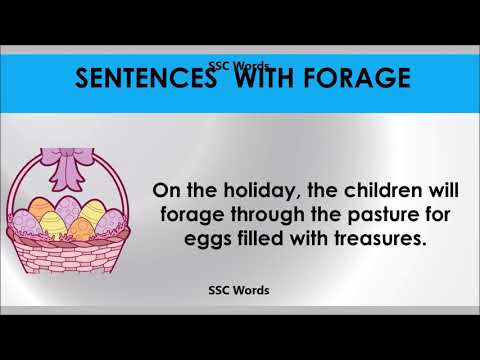 Forage # Improve English # Meaning and 5 sentences # GRE CAT GMAT word # SSC Words