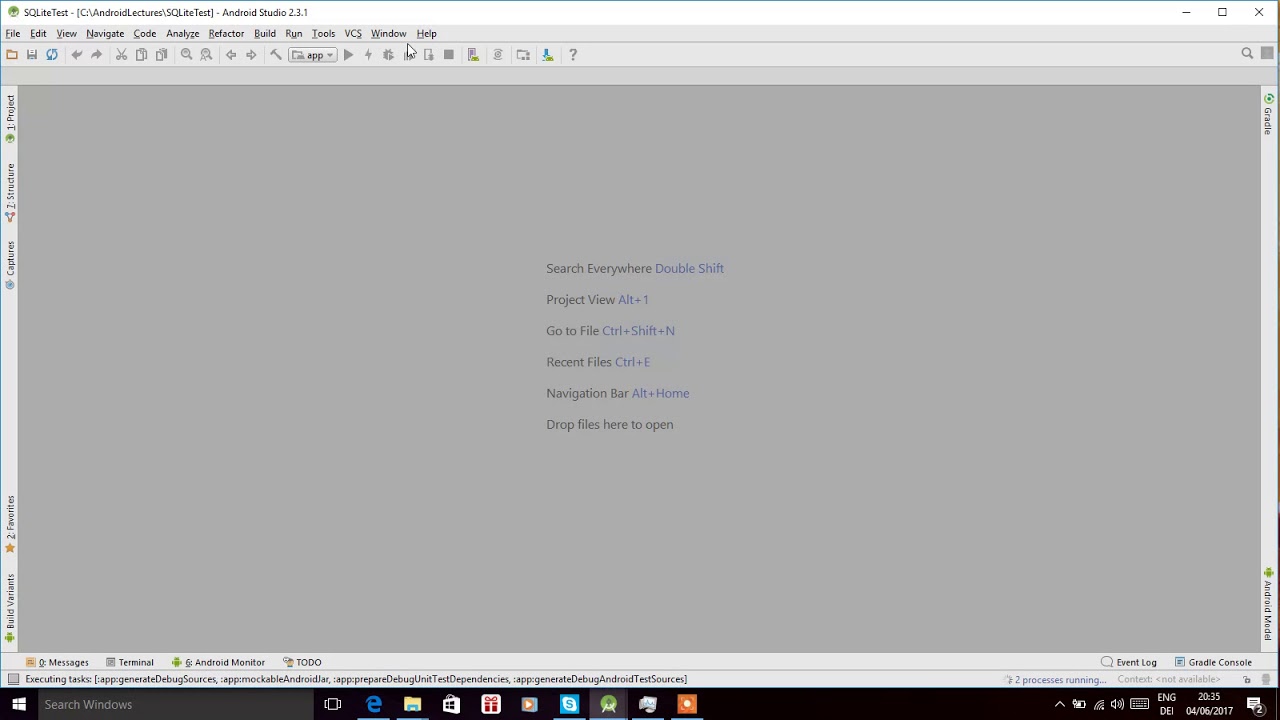 Android SQLite Database example Project : part 1