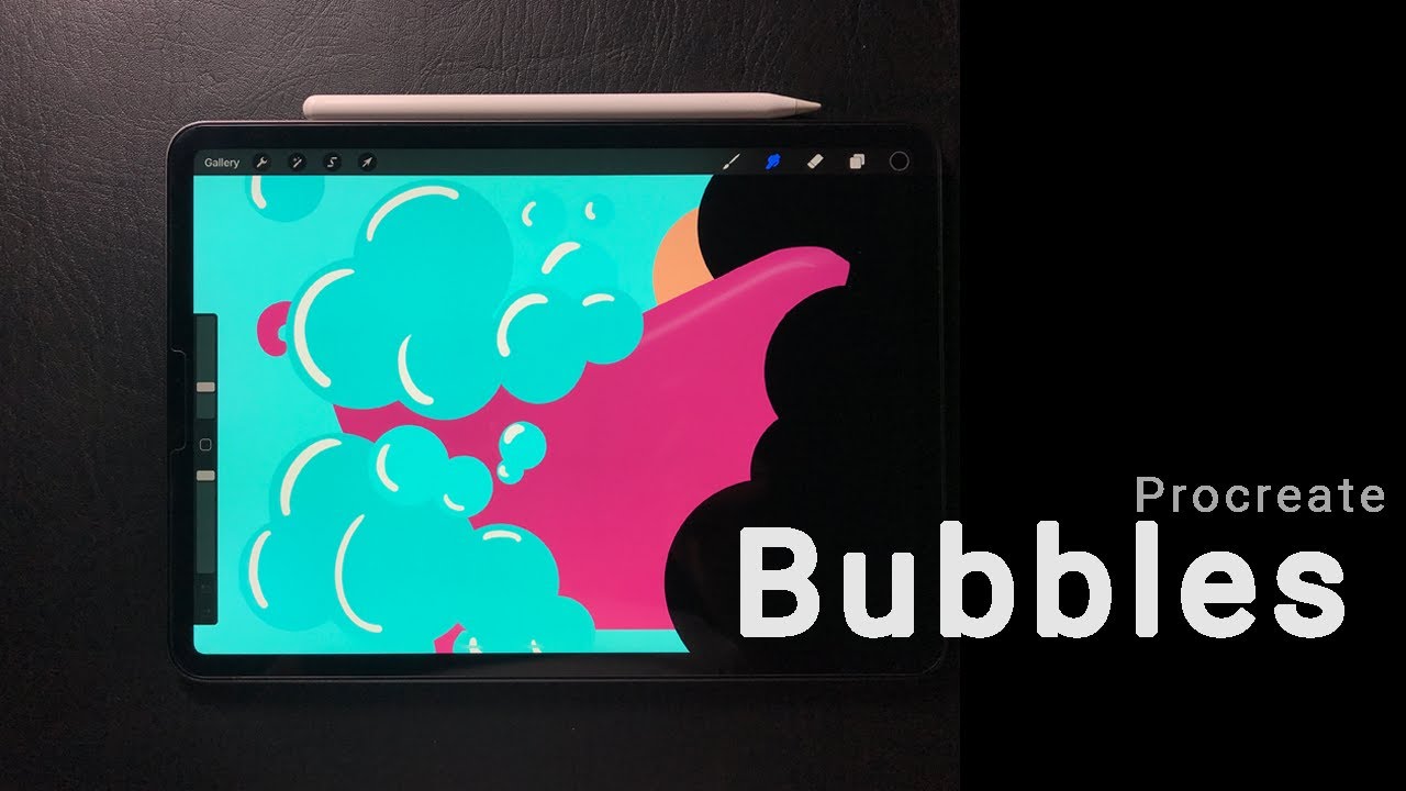 Bubble Bath Illustration using Procreate on iPad Pro