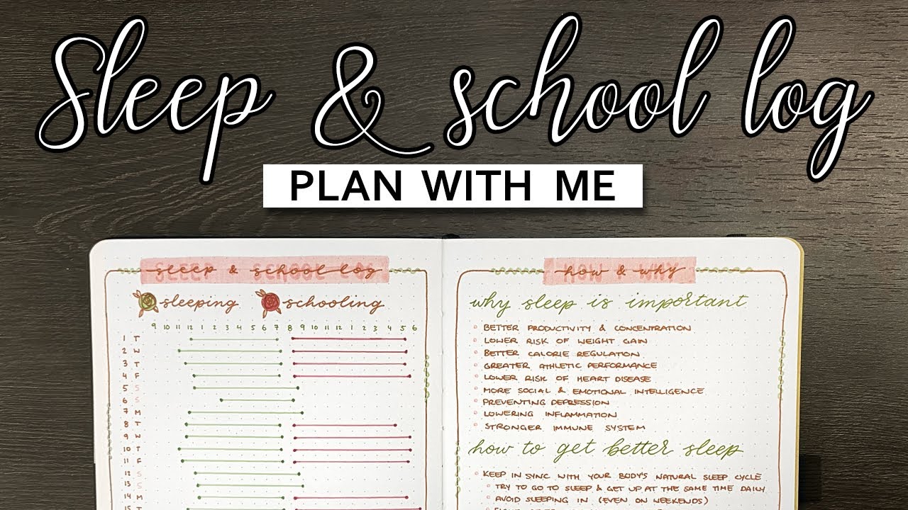 Plan With Me | Sleep and School Log | Bullet Journal Setup