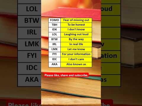 Internet Abbreviations and Acronyms #englishvocabulary #englishshorts #englishlearning #shortsfeed