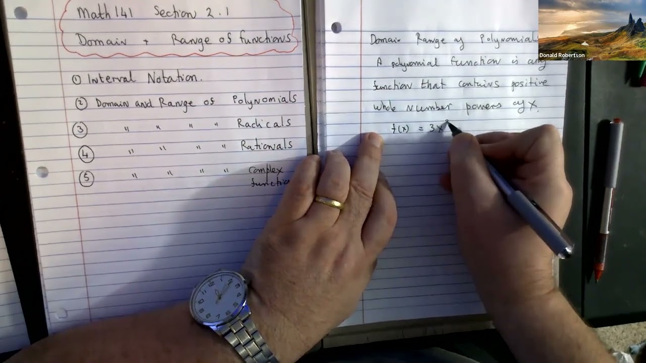 Math 141   Section 2 1 Domain and Range