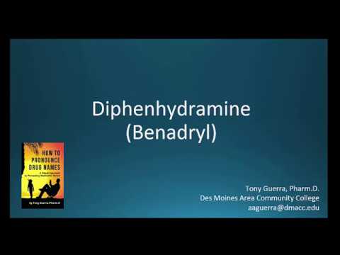 (CC) How to Pronounce diphenhydramine (Benadryl) Backbuilding Pharmacology