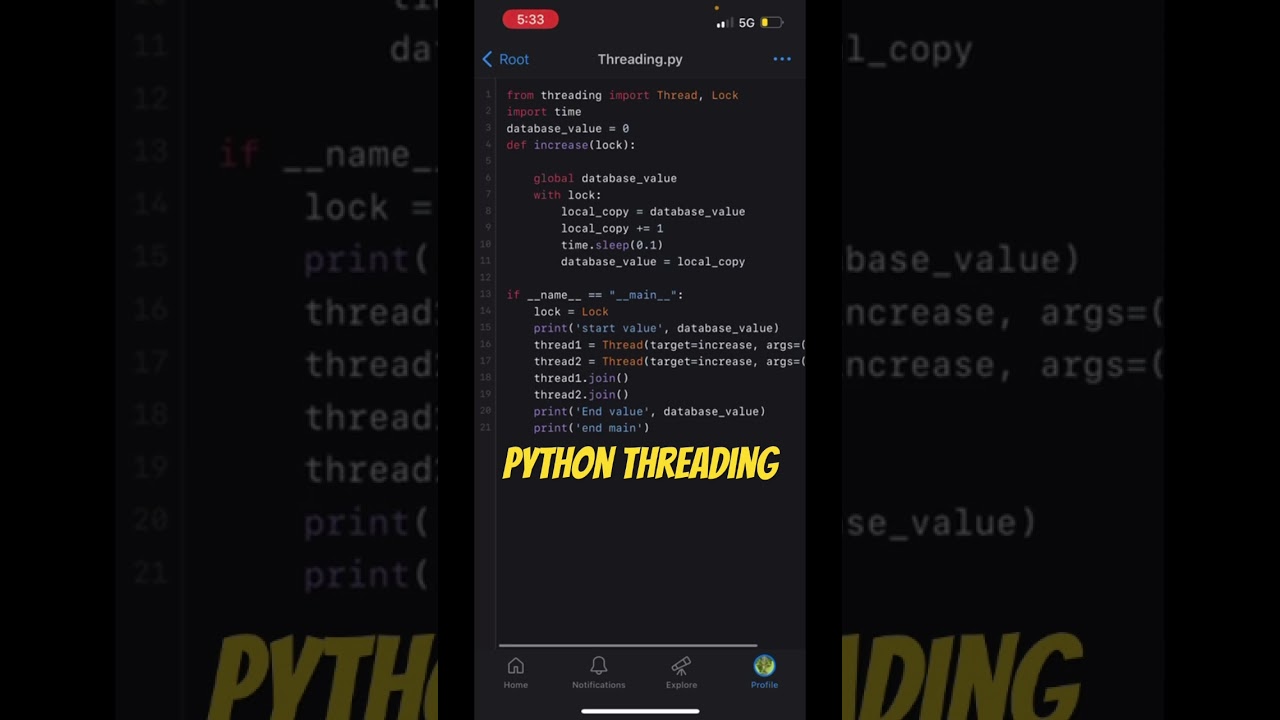 MultiThreading in Python #shorts