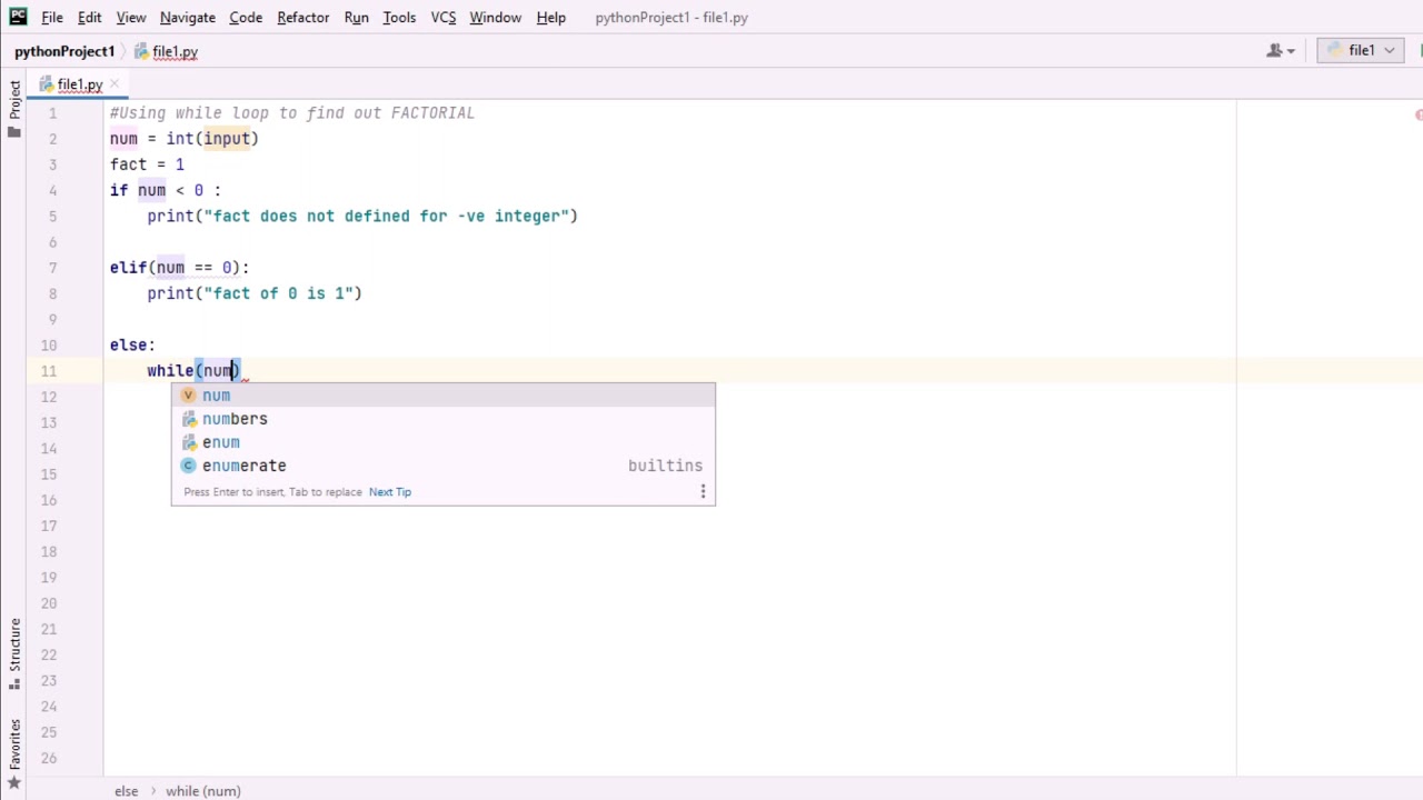 Find out factorial using WHILE LOOP || PYTHON ||NoiceYa