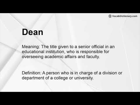 Dean Meaning