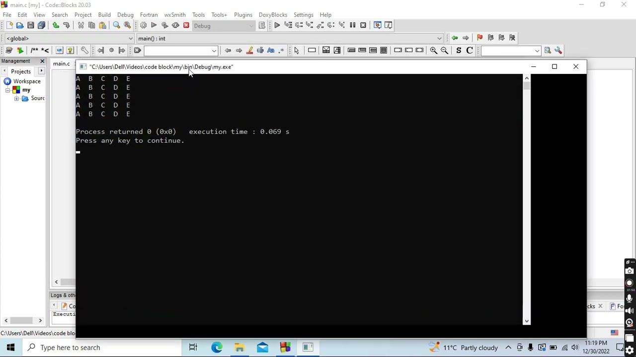 pattern in C | pattern program