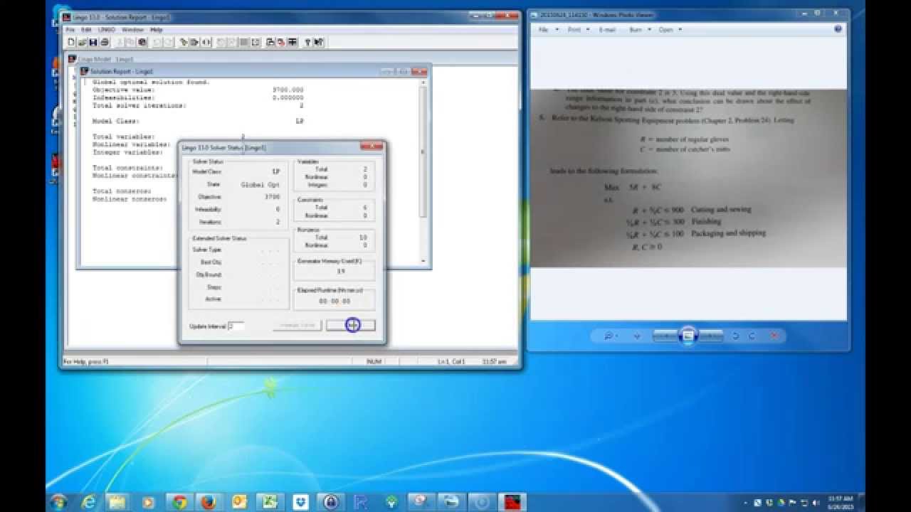 Linear programming with Lingo