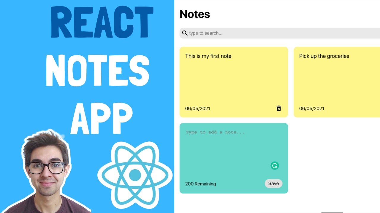 React Notes App Tutorial from Scratch | A CSS and React Project you can add to your Portfolio!