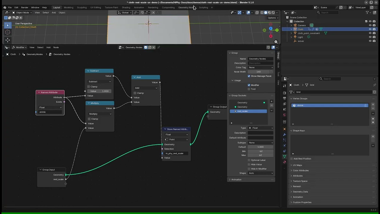 10.  Maps, Attribute, Vertex Groups and Geometry Node