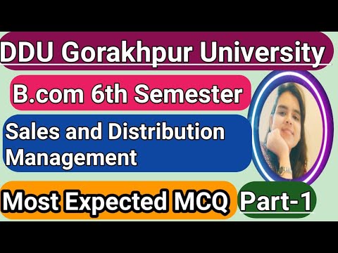 DDU| B.com 6th Semester|Sales and Distribution Management| Most Expected MCQ|