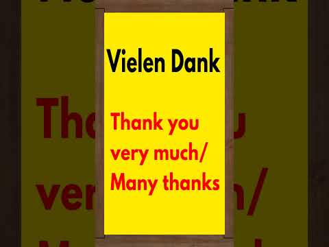 Different Ways to say Thank You in German