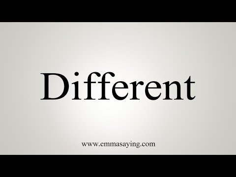How To Say Different