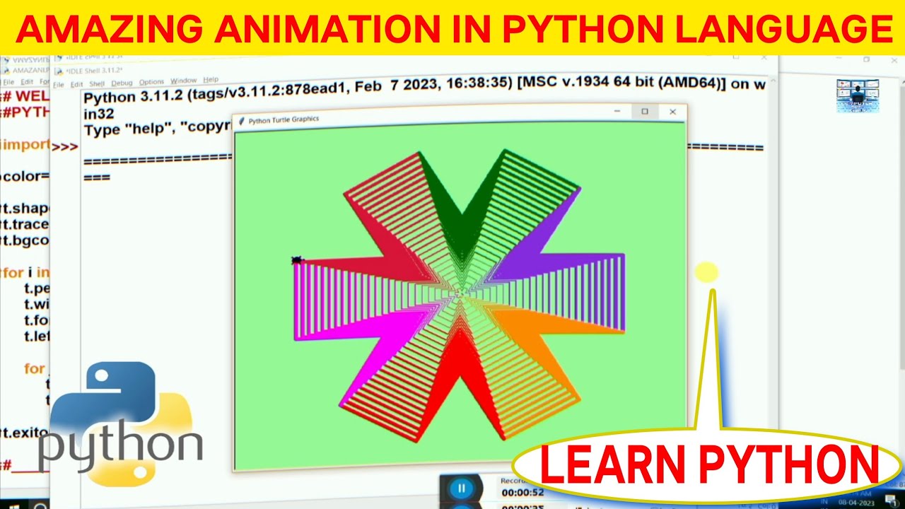 AMAZING ANIMATION IN PYTHON PROGRAMMING | Light Animation in python | Learn Python Programming