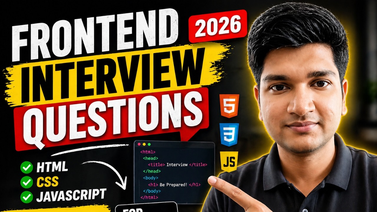 Frontend Interview Questions for Freshers (2026) | HTML CSS JS