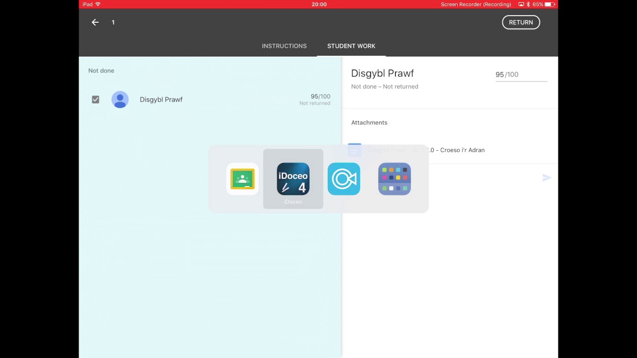 iDoceo - Google Classroom Assignments (Read & Write) Plus Feedback