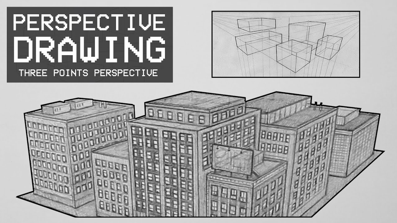 Perspective Drawing 6 - Three Points Perspective