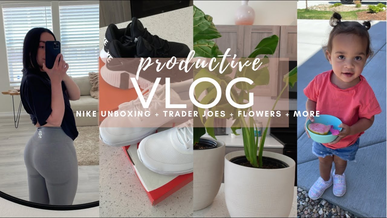VLOG | Trader Joes + new Nike + legging try on + new flowers + more