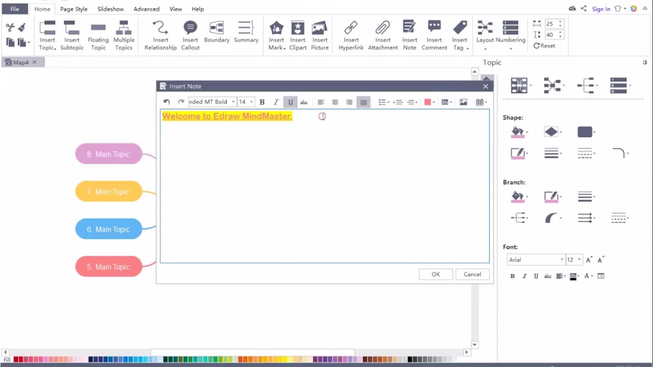 EdrawMind (formerly MindMaster) Tutorial - How to Insert Note and Comment to Your Mind Map