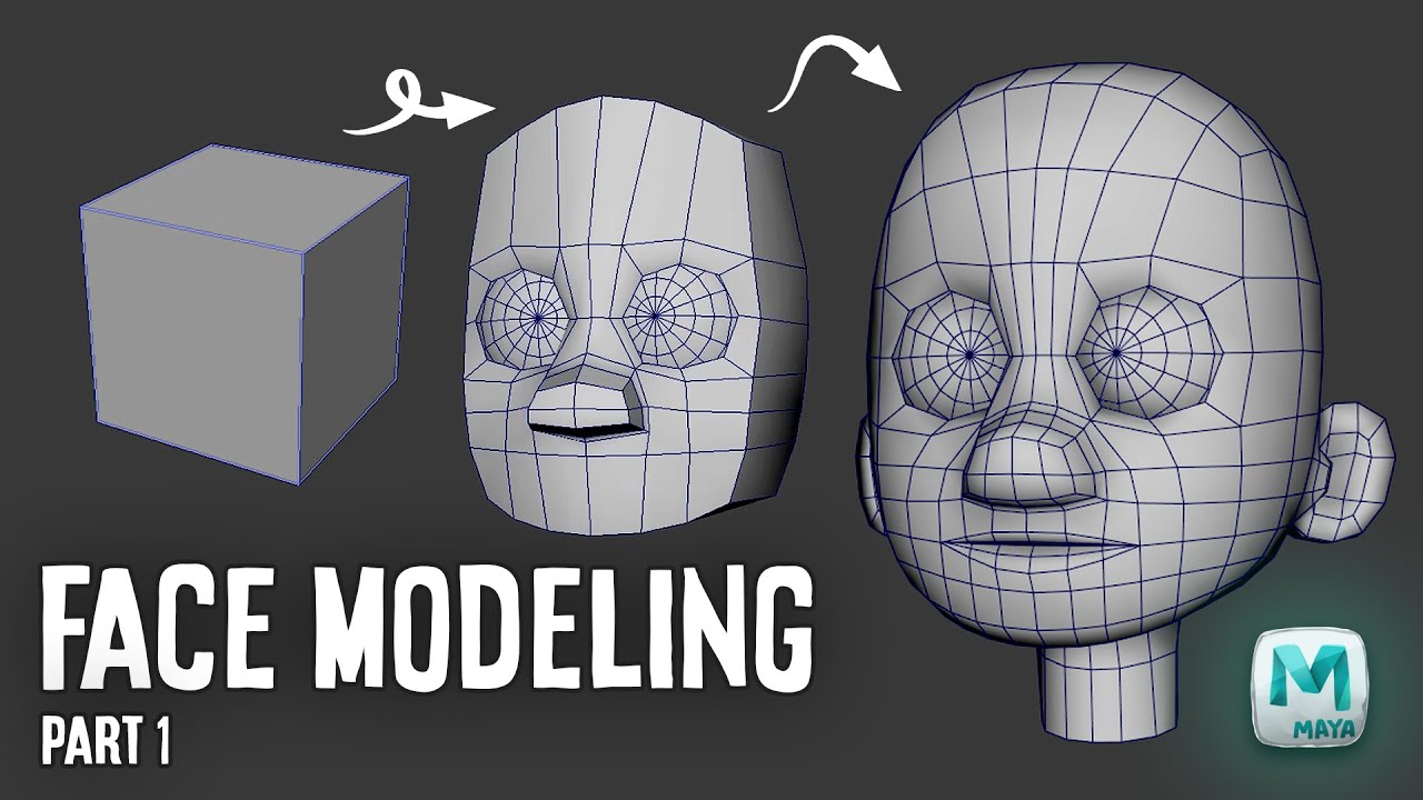 low poly game character face modeling #01