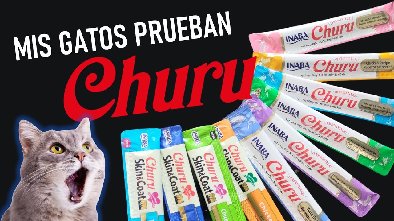 Mis GATOS prueban 10 sabores de CHURU