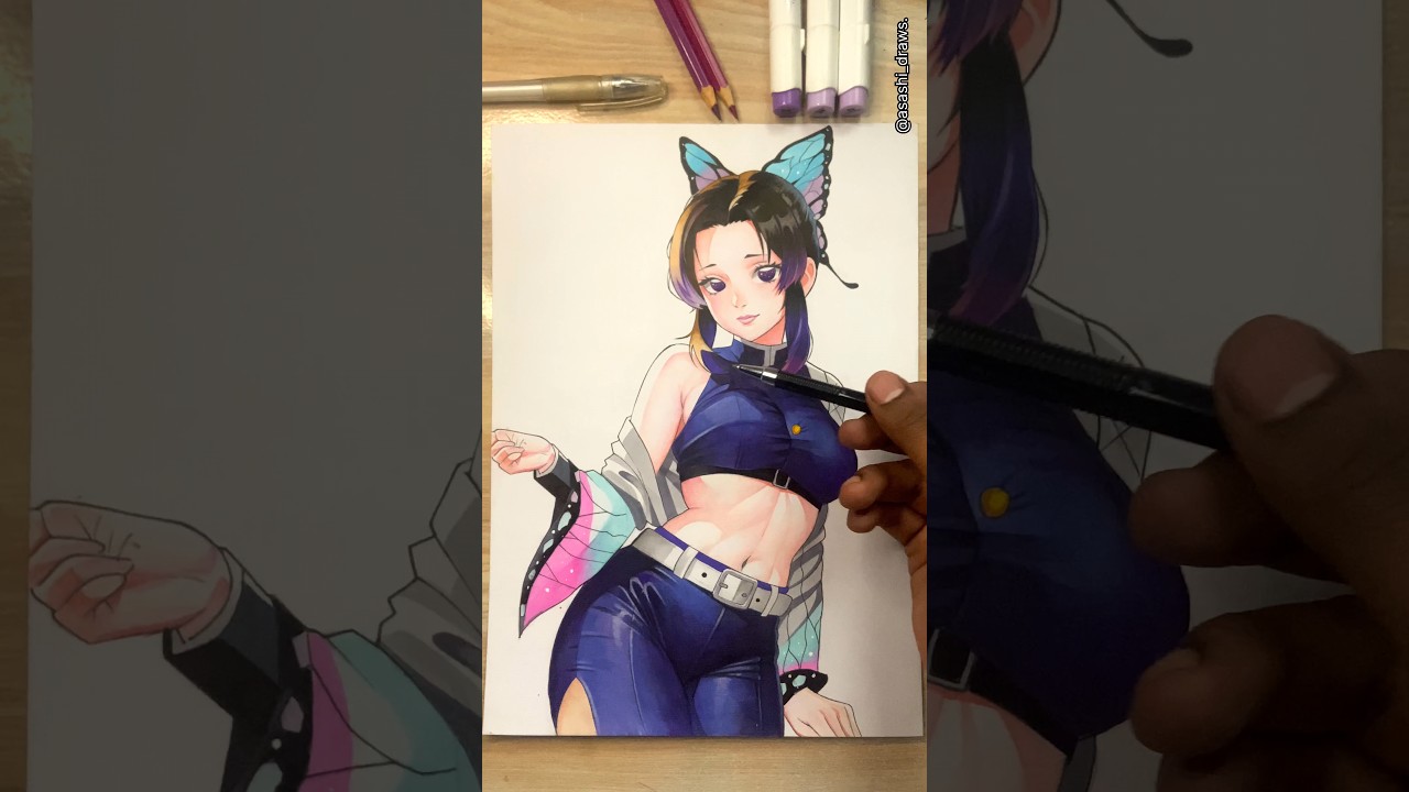 Drawing shinobu kocho💖🦋 #anime #demonslayer #shinobukocho #kimetsunoyaiba #animeart #art