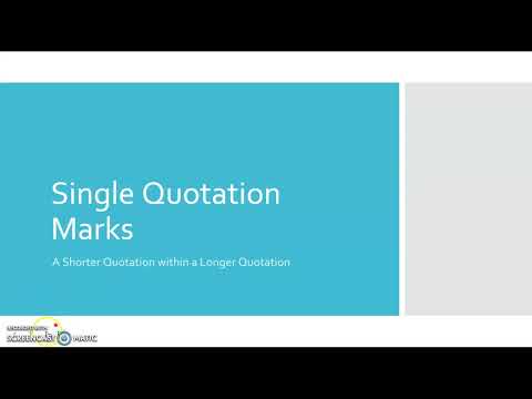 Single Quotation Marks