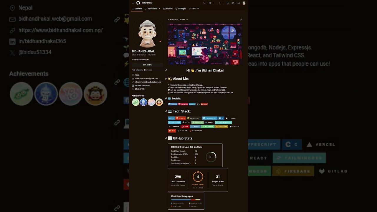 GitHub animated readme #coding #github #shorts #viralvideo