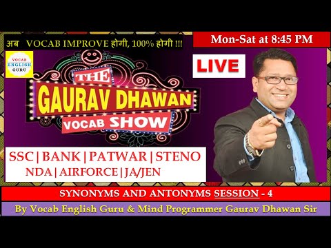 Session 26 | Vocab | through Tricks| Mnemonics |Story | Synonyms Antonyms | SSC | BANK|Gaurav Dhawan