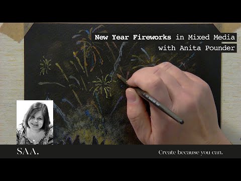 New Year Firworks in Mixed Media with Anita Pounder