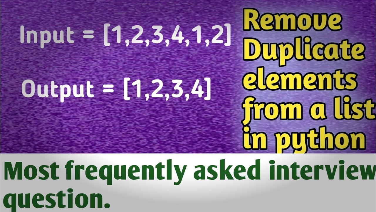 Remove Duplicate elements from list in python using set, for loop