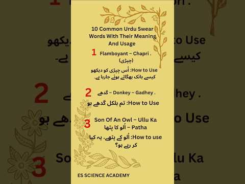 Swear new words in English with Urdu meaning _ 10 common swear words used daily #curse #english