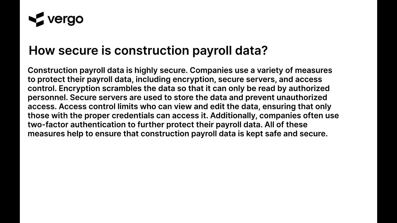 Securing Construction Payroll Data