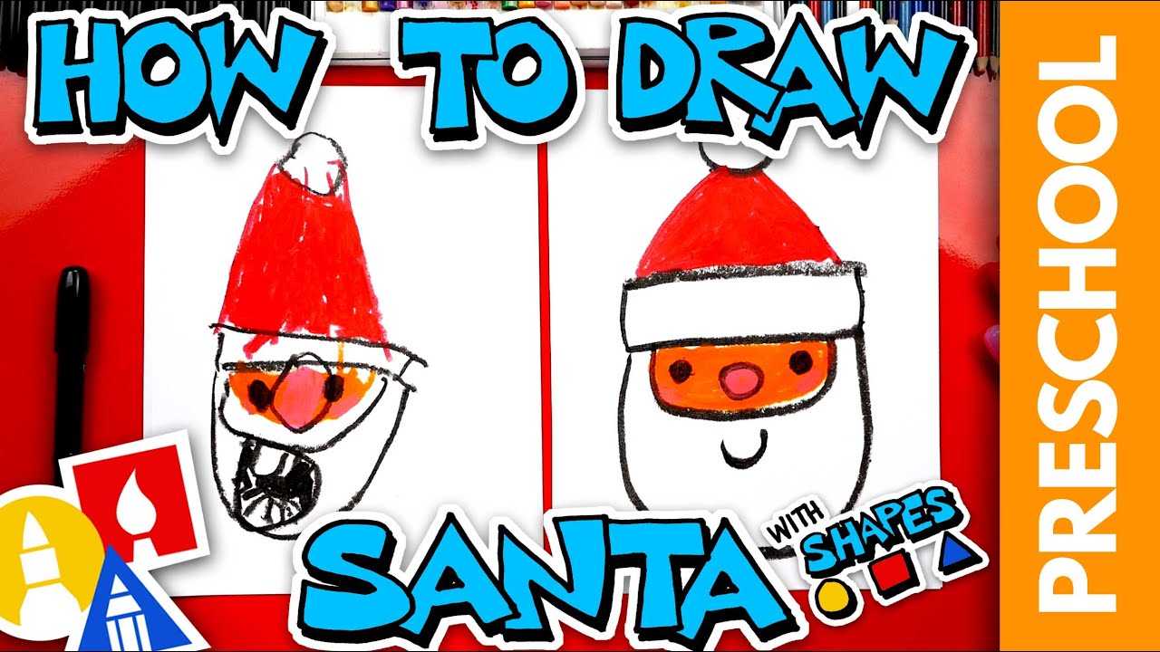 How To Draw Santa Using Shapes - Preschool