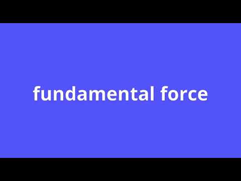 what is the meaning of fundamental force