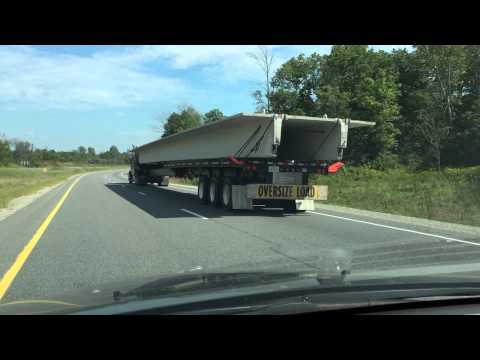 A 96’ long double T heading to Lifetime Fitness in Ajax, Ontario.