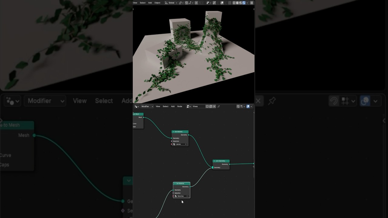 Make Vines in Blender with Geo Nodes