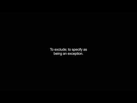 excepting video Dictionary meaning and pronunciation